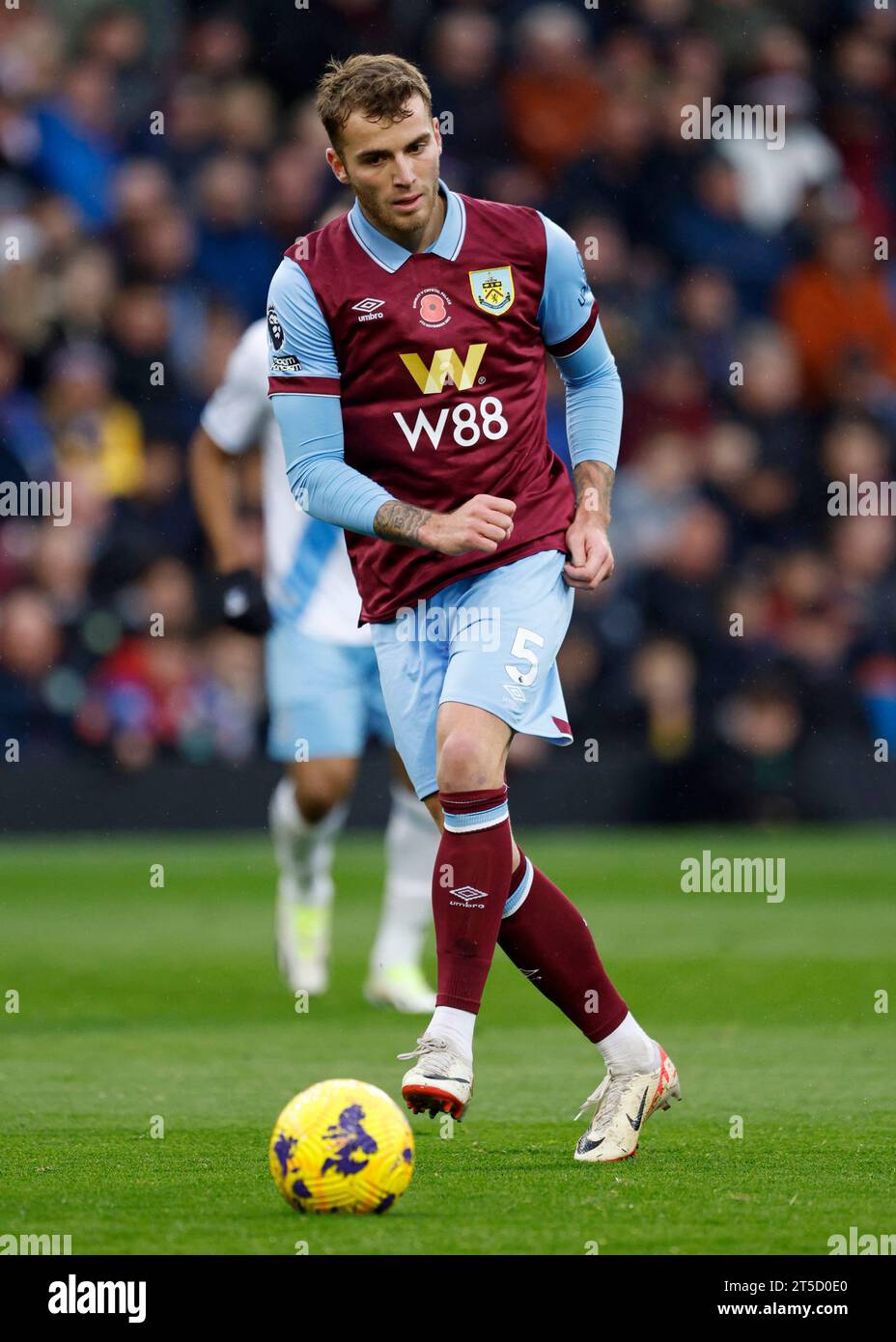 Burnley's Jordan Beyer in action during the Premier League match at ...