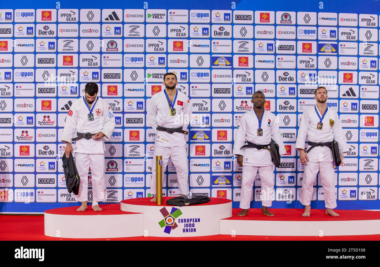 Montpellier, France. 04th Nov, 2023. Podium -81kg, georgian judoka ...