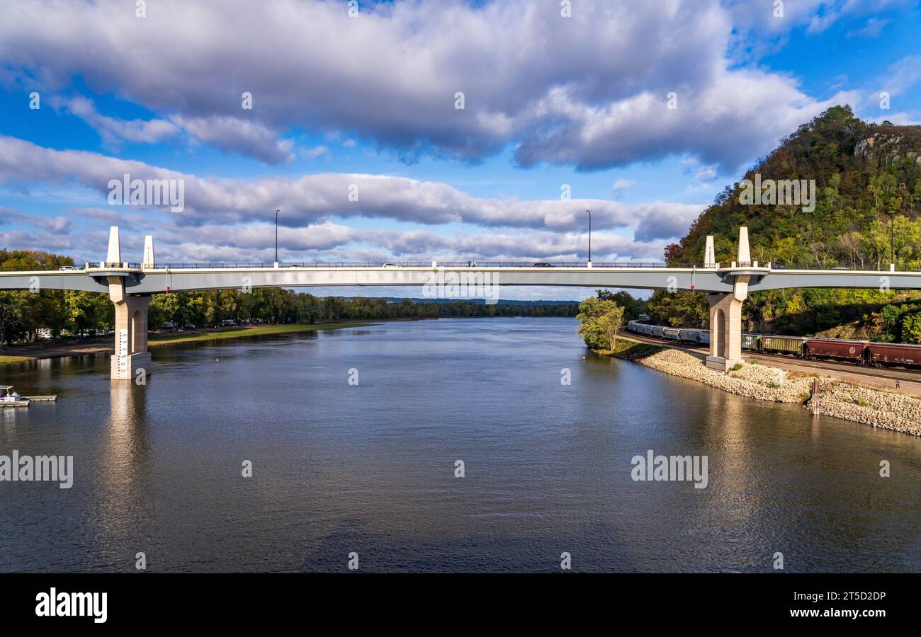 Red Wing, MN - 15 October 2023: Panoramic view of the new Eisnehower ...