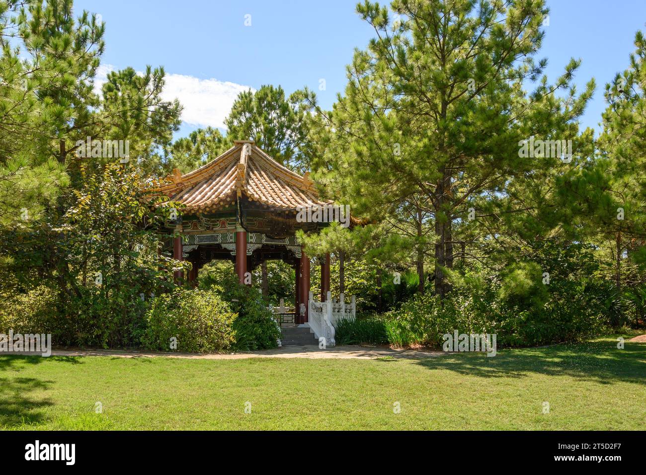 Japanese architecture in Hermann Park in Houston, Texas, USA Stock ...