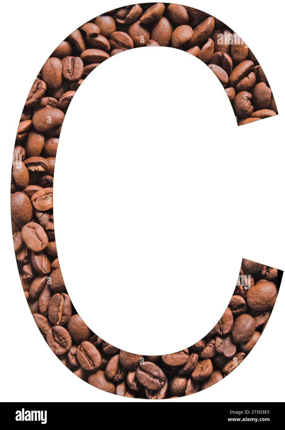 Letter C created with whole beans , unusual font face that attracts ...