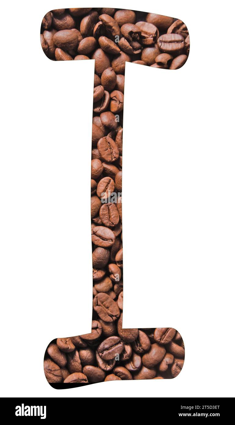 Letter I created with whole beans , unusual font face that attracts ...
