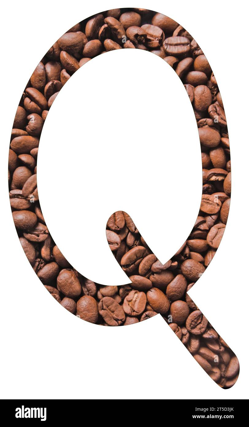 Letter Q created with whole beans , unusual font face that attracts ...