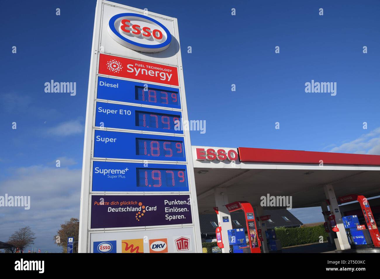 Fehmarn/Deutscheland /Germany/04 November 2023/. Esso peyrol station in ...