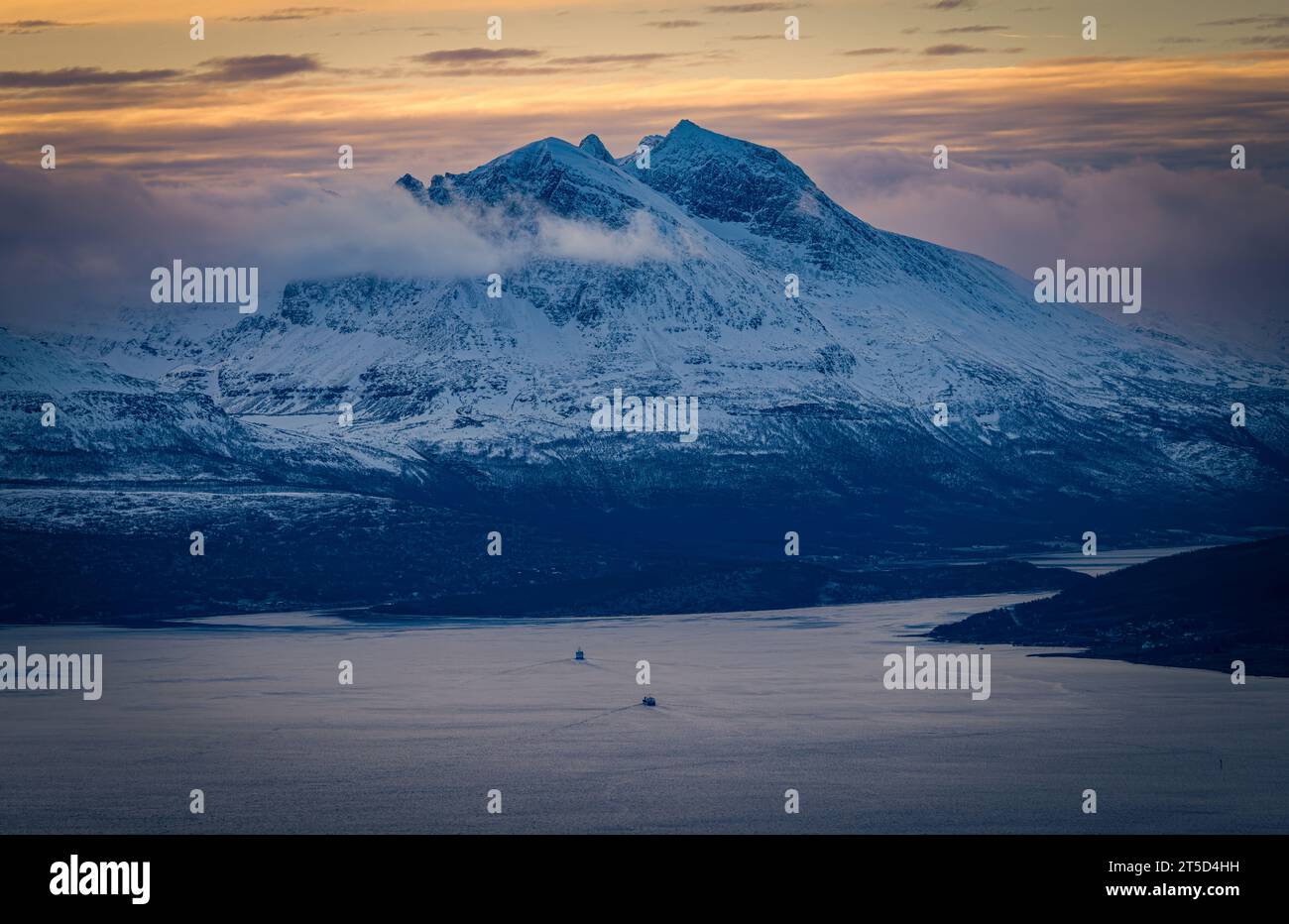 The mountains above the Norwegian city of Tromso Stock Photo - Alamy