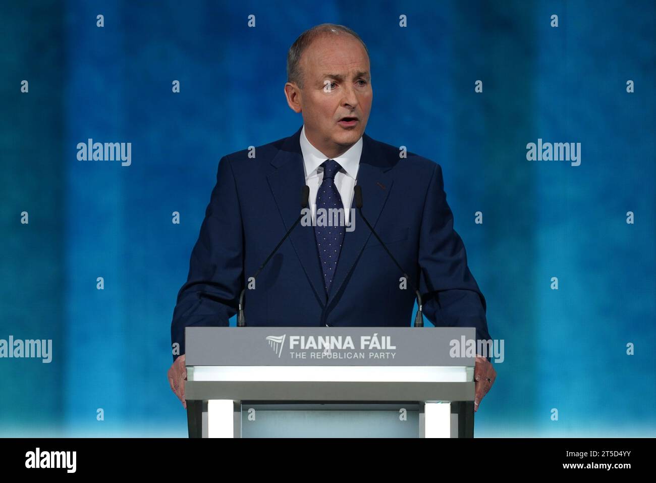 Party leader Micheal Martin addresses the Fianna Fail annual conference ...