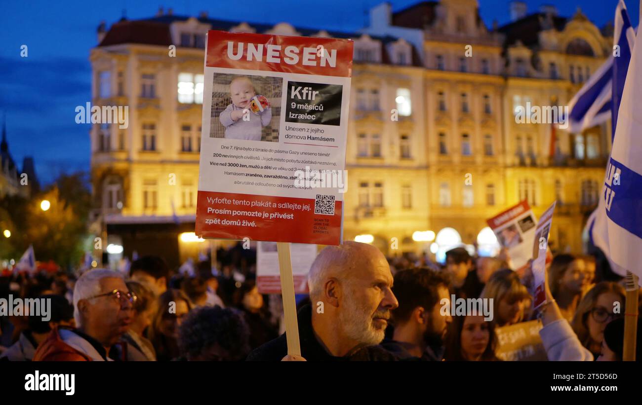 Demonstration Israel activist man against kidnapping people by Hamas ...