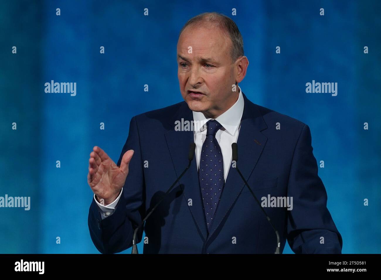 Party leader Micheal Martin addresses the Fianna Fail annual conference ...