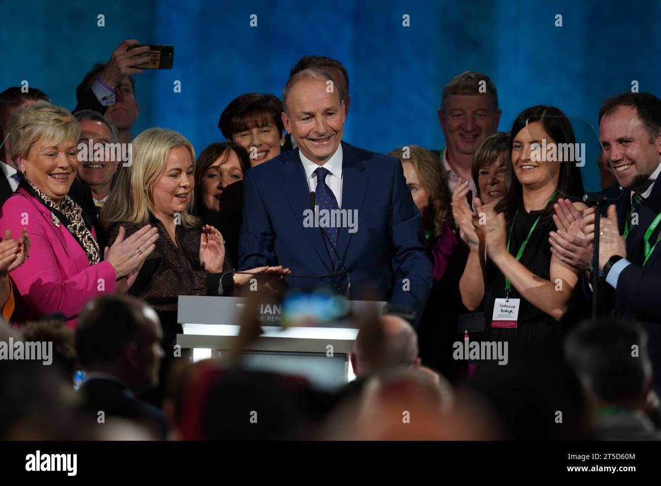 Party leader Micheal Martin after addressing the Fianna Fail annual conference at the Dublin ...