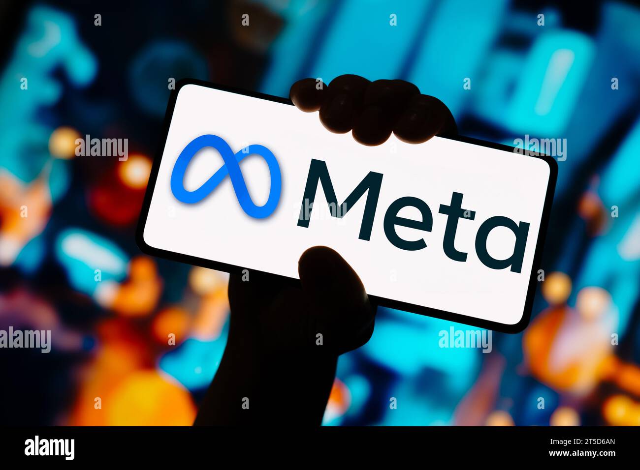 In this photo illustration, the Meta app logo is displayed on a ...