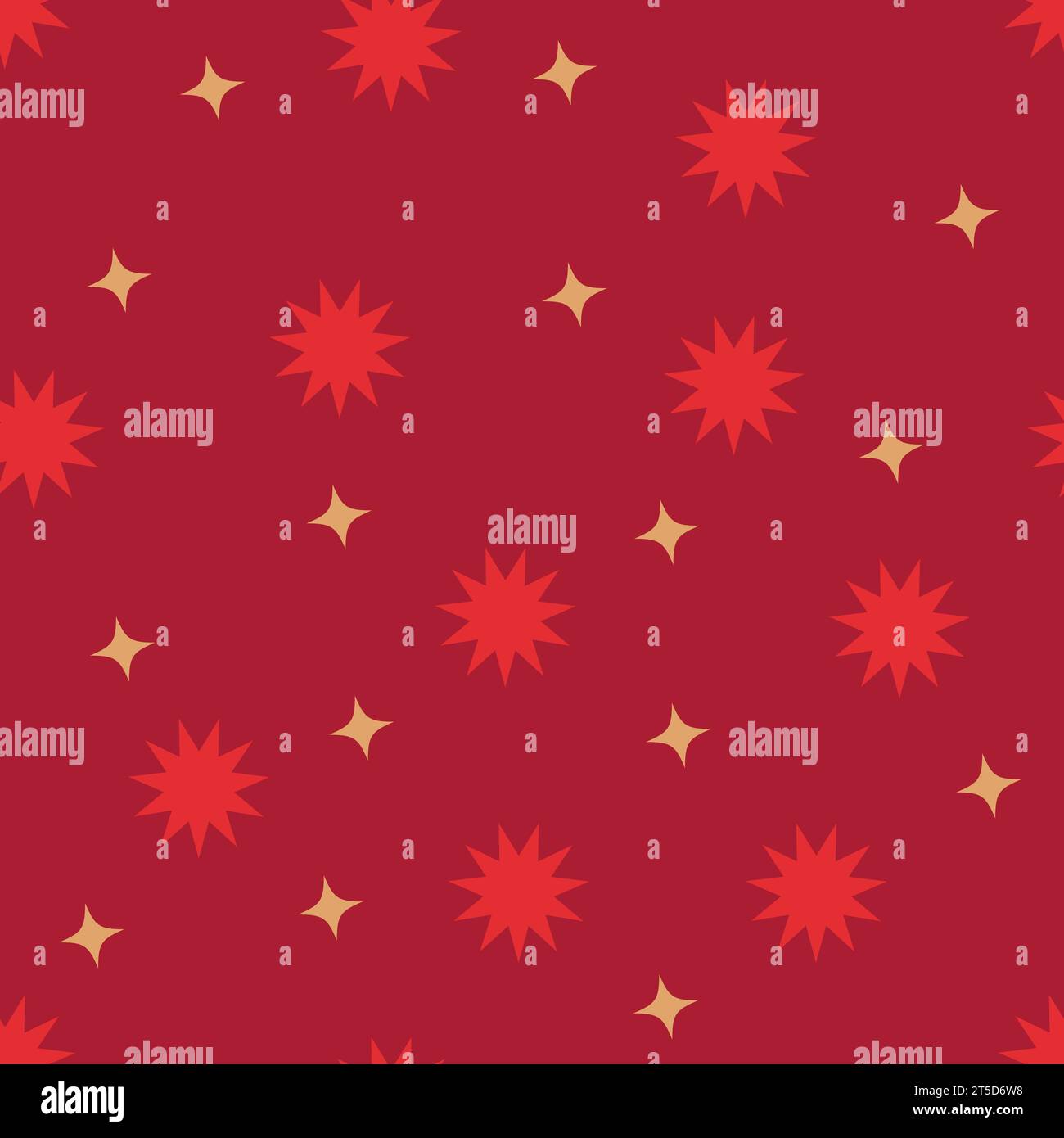 Seamless pattern with star-shaped geometric elements in red background ...