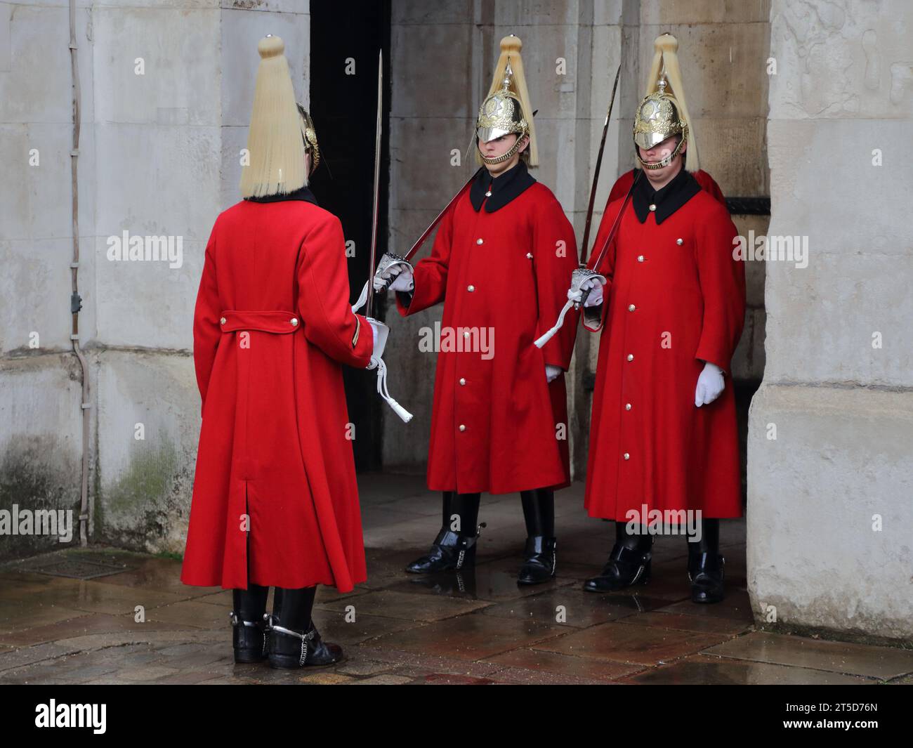 Soldiers of the King's Lifeguard at the Changing of the Guard in their ...