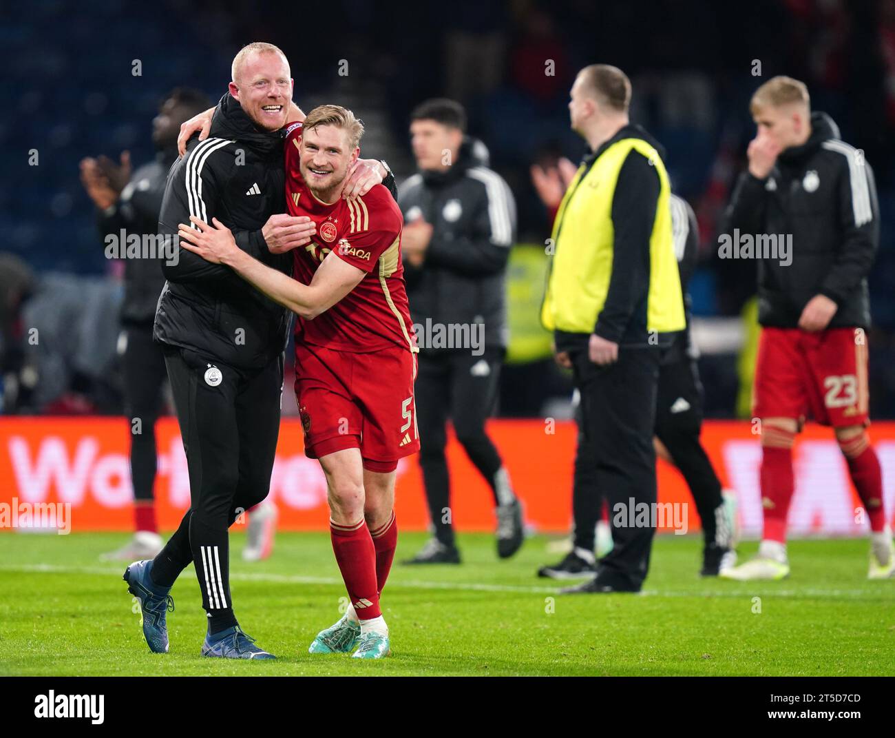 Aberdeen's Richard Jensen celebrates following the Viaplay Cup semi ...
