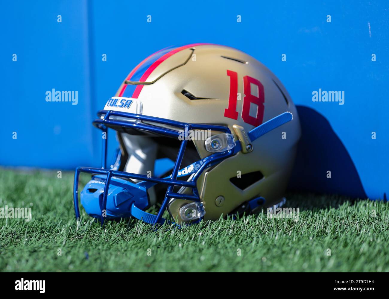 November 04, 2023:.Tulsa Golden Hurricane football helmet of place ...