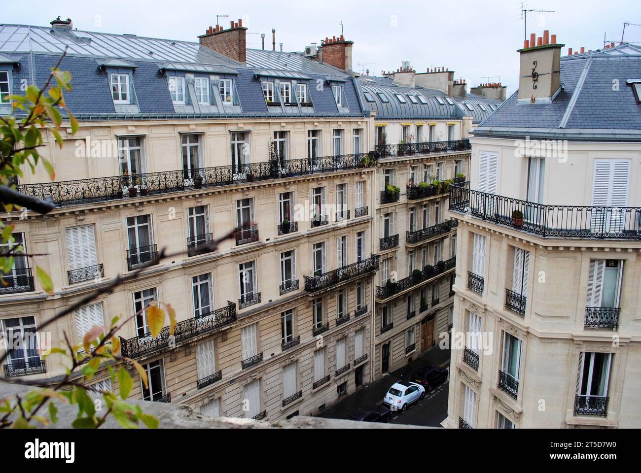 Residential buildings on side street in central Paris, France Stock ...