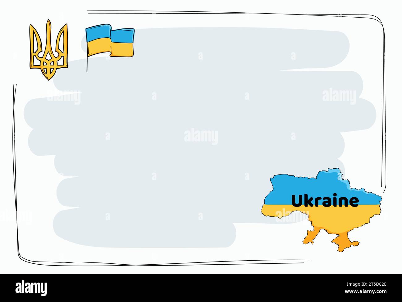 Cartoon template with text frame for power point with national symbols ...