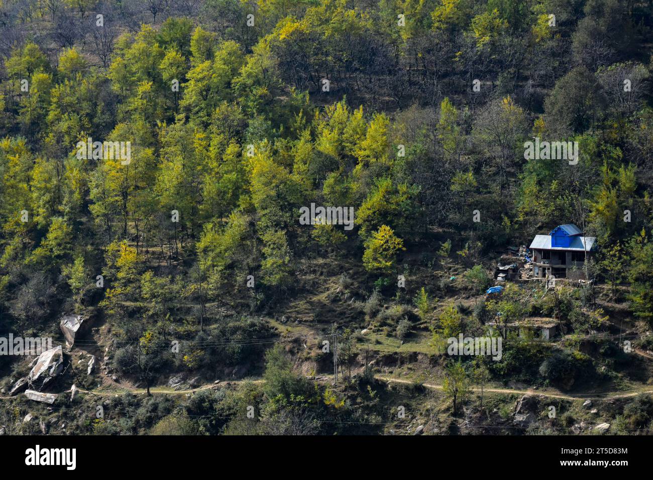 Banihal, India. 04th Nov, 2023. A residential house is seen on top of ...