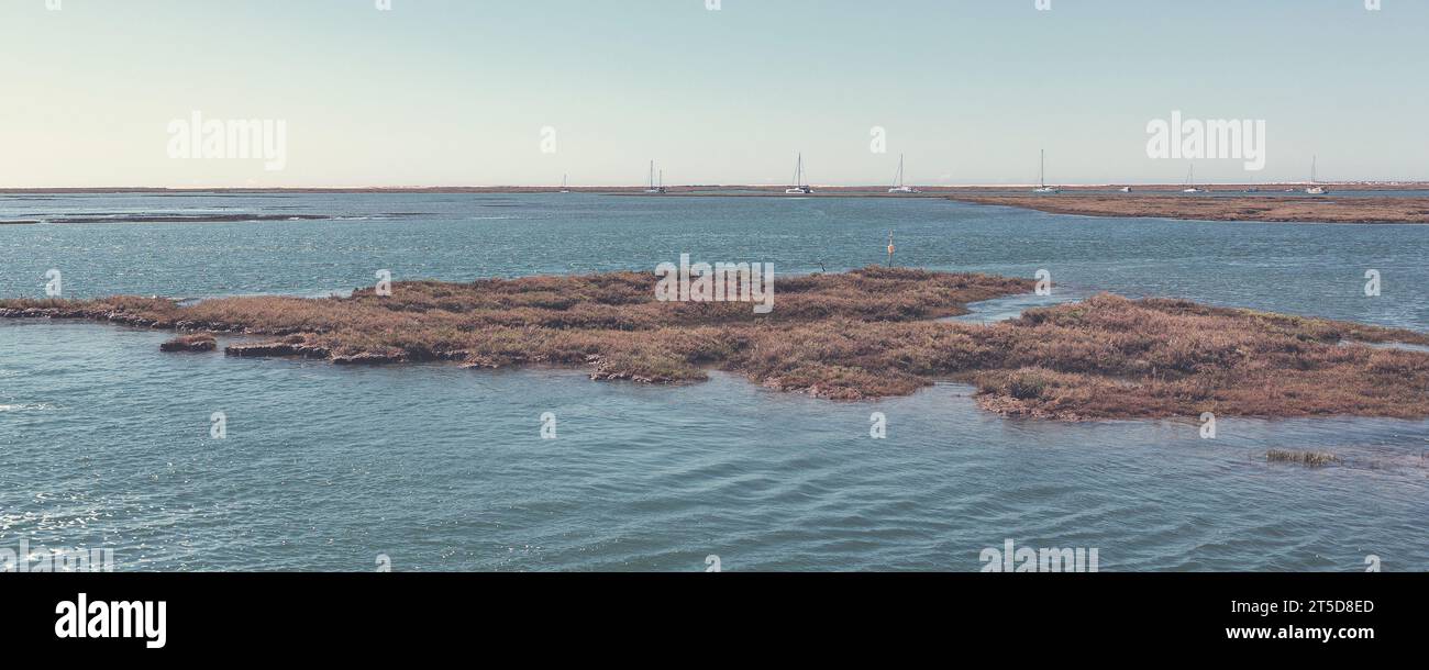 View of Ria Formosa from the shores of Faro. Algarve, Portugal Stock ...