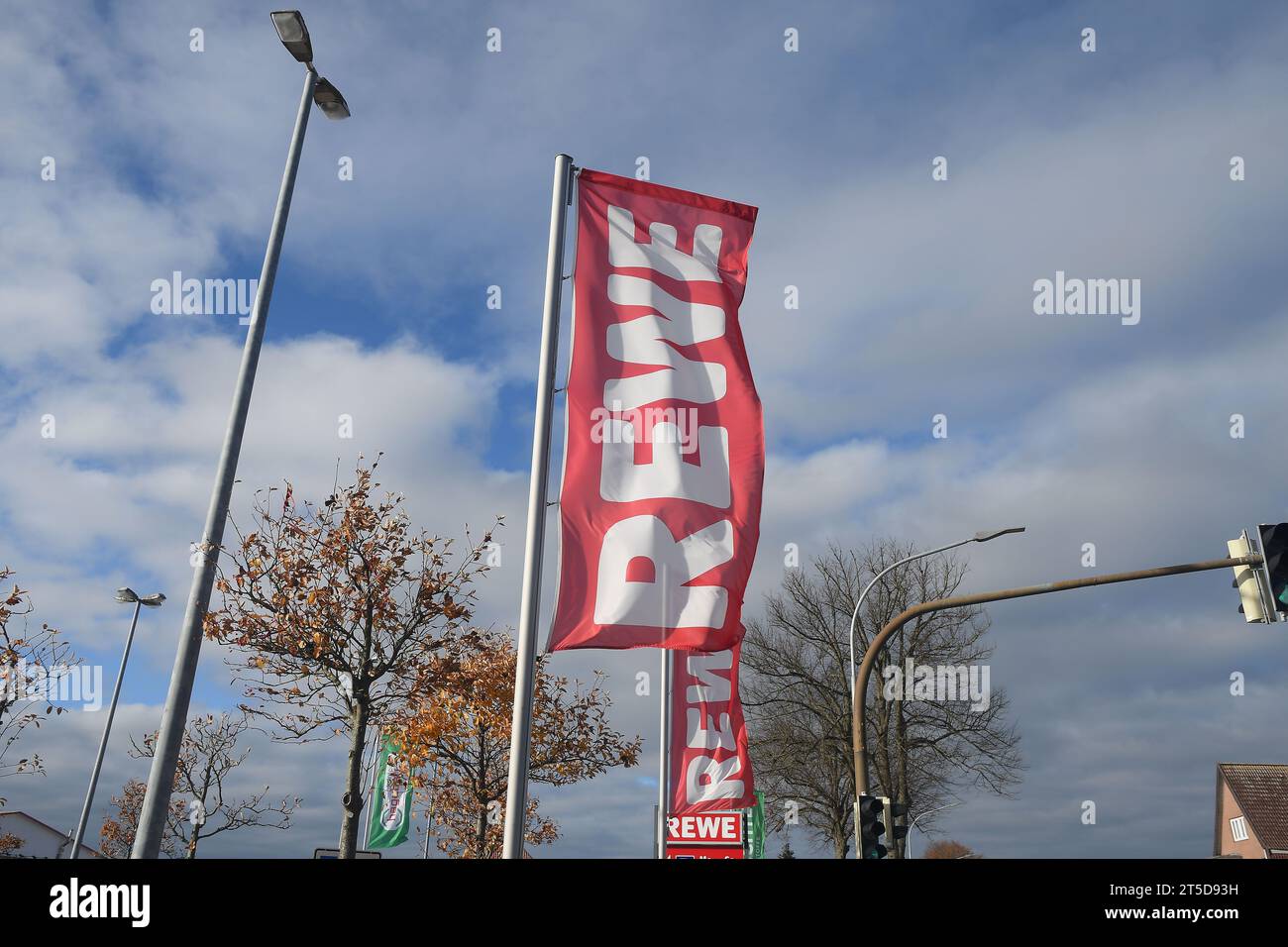 Burger/Fehmarn/Germany /04 November 2023/.Rewe food market and rewe ...
