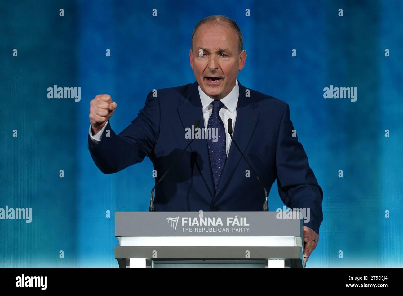 Party leader Micheal Martin addresses the Fianna Fail annual conference ...