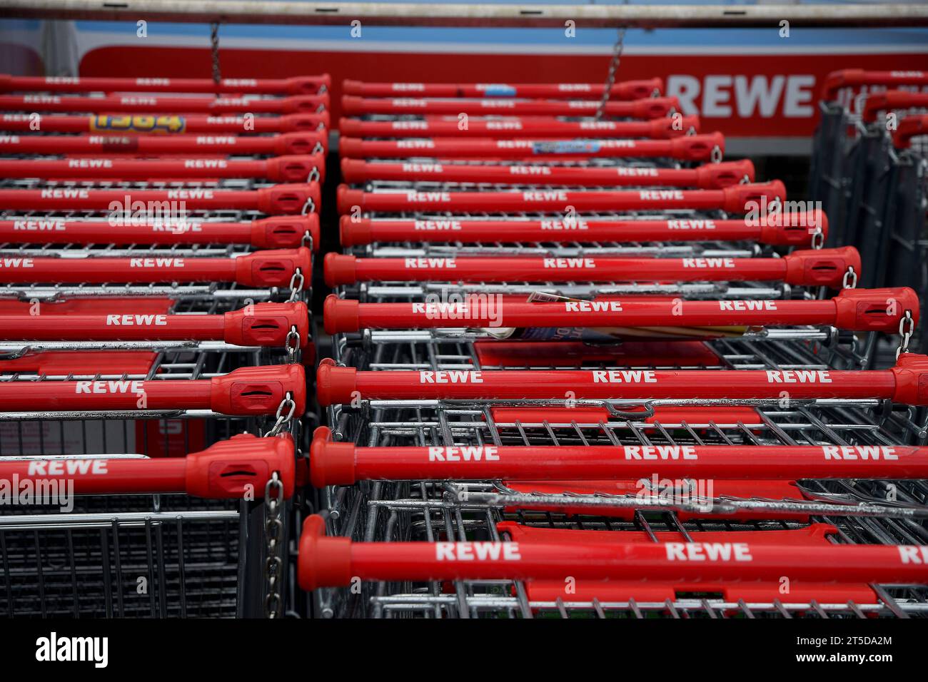 Burger/Fehmarn/Germany /04 November 2023/.Rewe food market and rewe ...