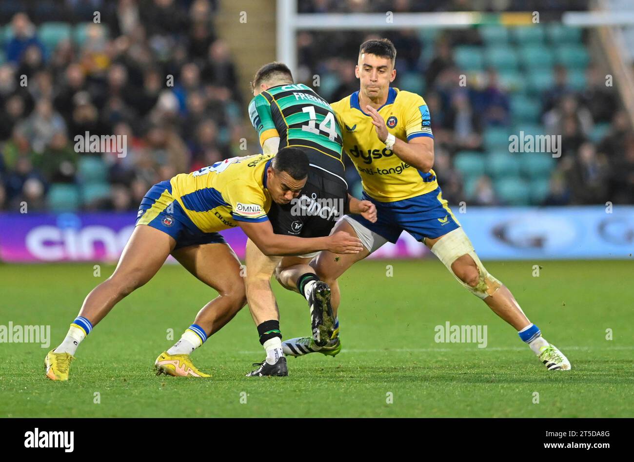 Northampton ENGLAND - Nov 4 2023 : Tommy Freeman of Northampton Saints ...