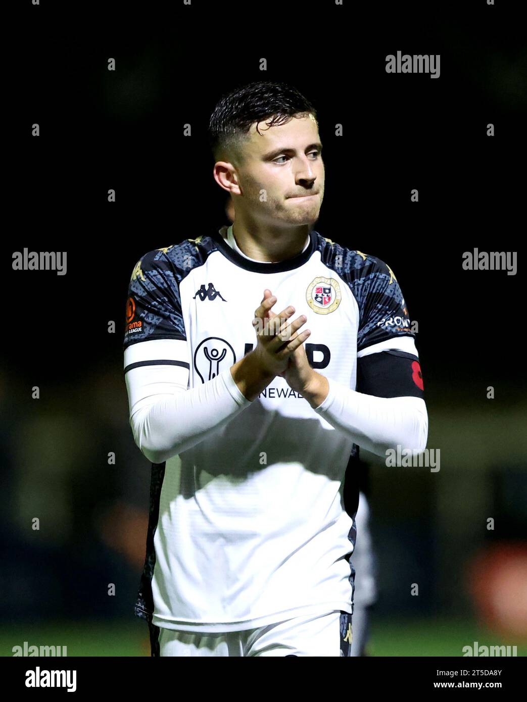 Bromley's James Vennings applauds the fans at the end of the Emirates ...