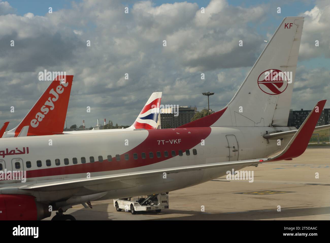 Air Algérie, Easy Jet and British airways planes at Charles de Gaulle ...