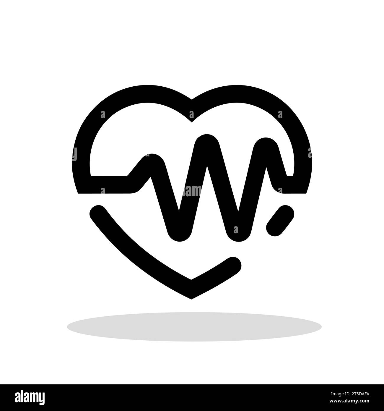 Cardiology symbol. Heart with pulse. Heartbeat icon isolated. Vector ...