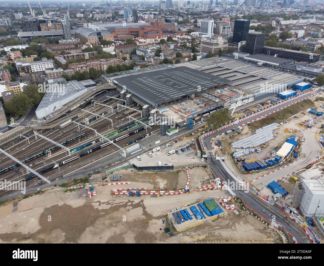 A general view of works being done at the London terminus of HS2 near ...