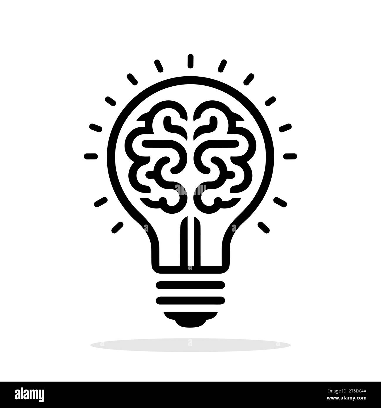 Light bulb and brain icon. Creativity symbol. Innovation symbol. Vector ...