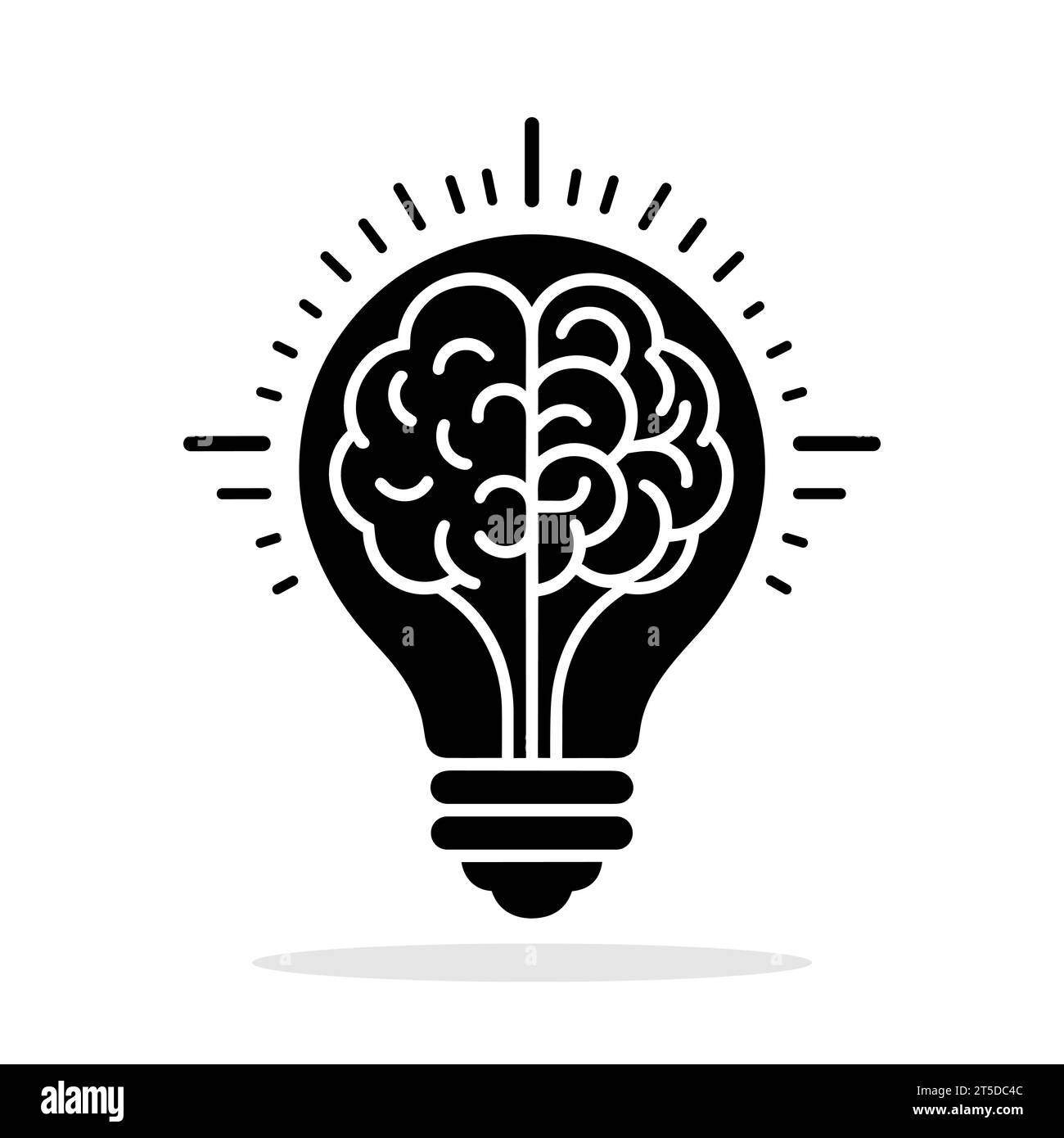 Light bulb and brain icon. Creativity symbol. Innovation symbol. Vector illustration Stock ...