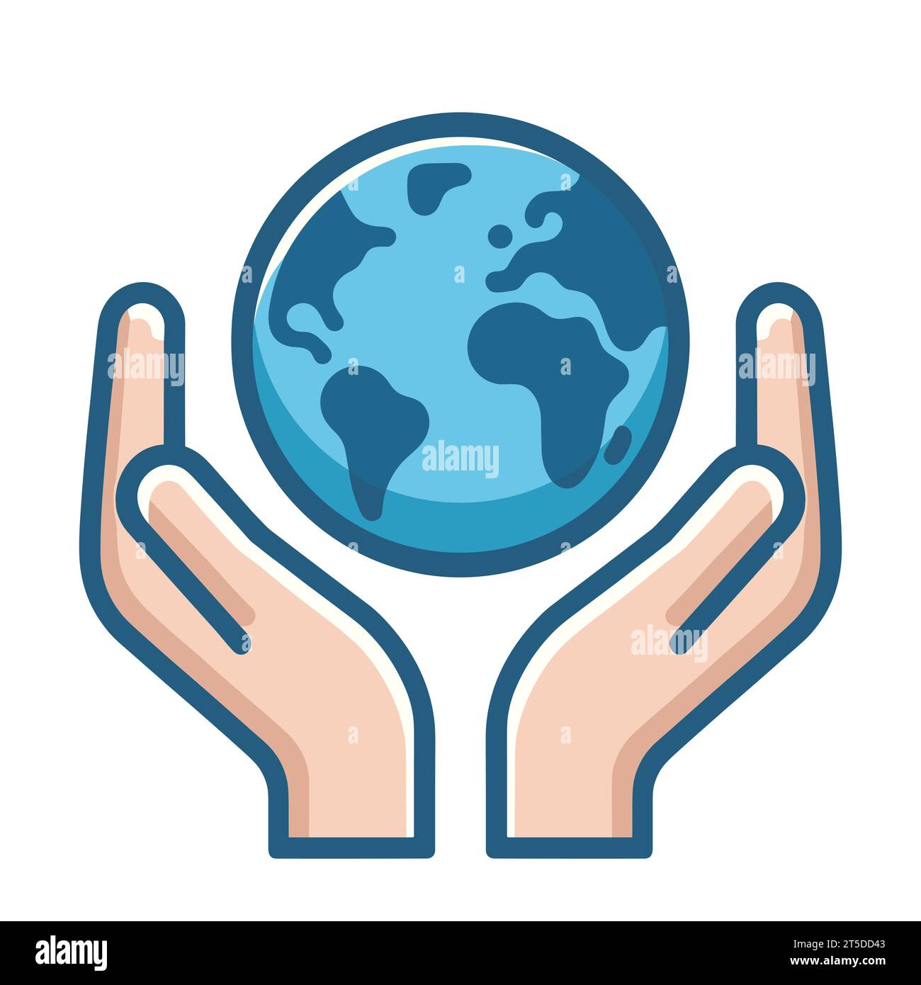Globe Earth in hands icon. Hands holding the shape of the planet ...