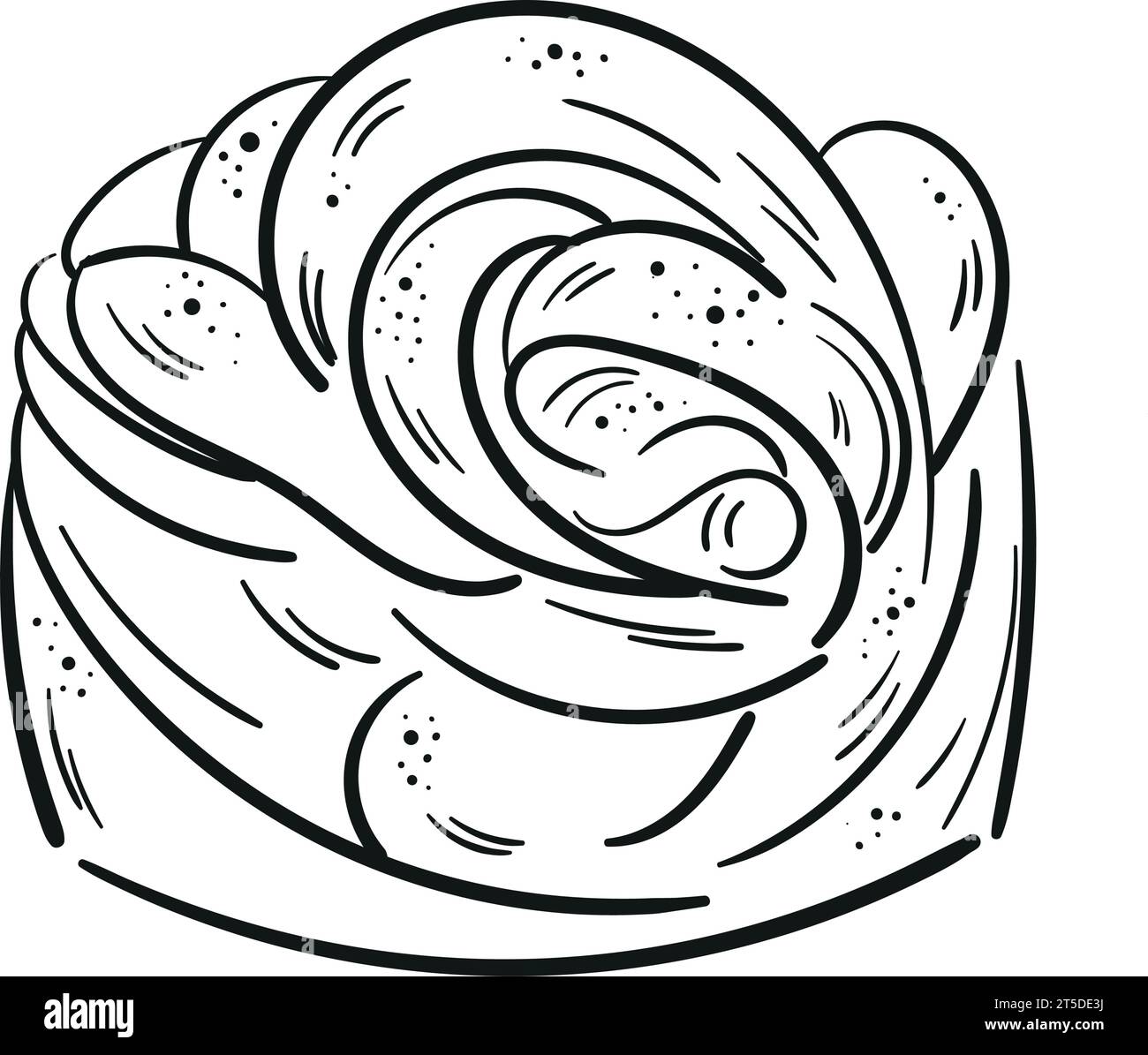 Cruffin or craffin kraffin line art sketch illustration. Outline vector ...