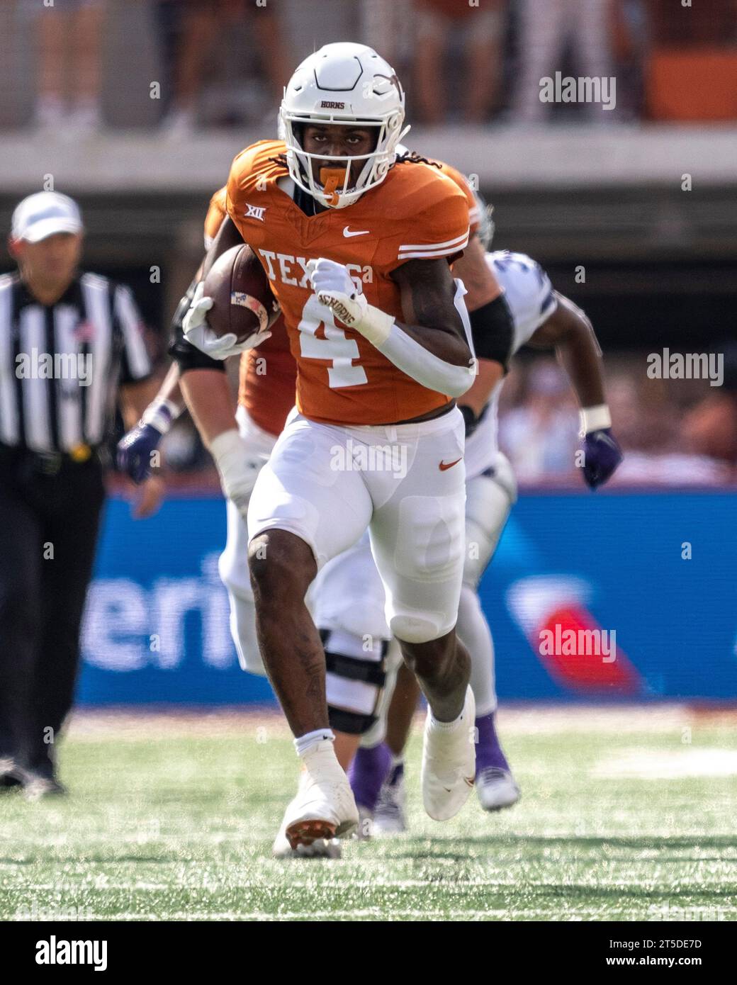 Nov 4, 2023. CJ Baxter #4 of the Texas Longhorns in action vs the ...
