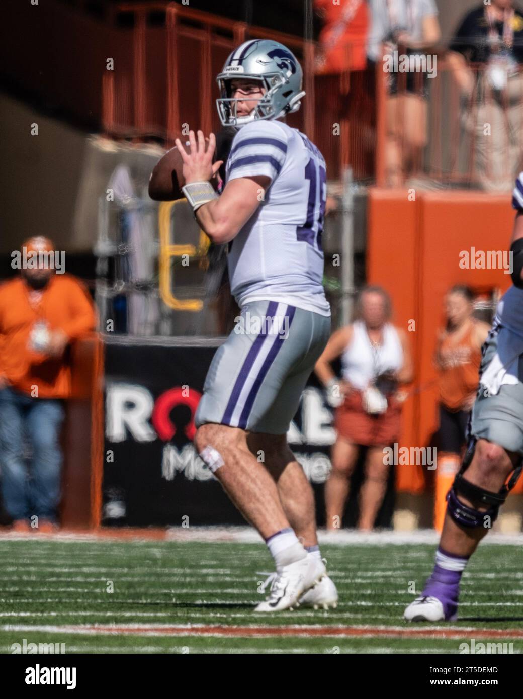 Nov 4, 2023. Will Howard #18 of the Kansas State Wildcats in action vs ...