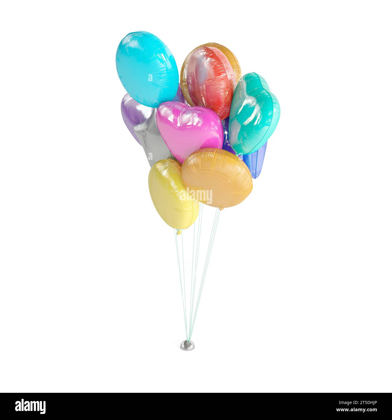 A 3D of a cluster of balloons on a white background Stock Photo - Alamy