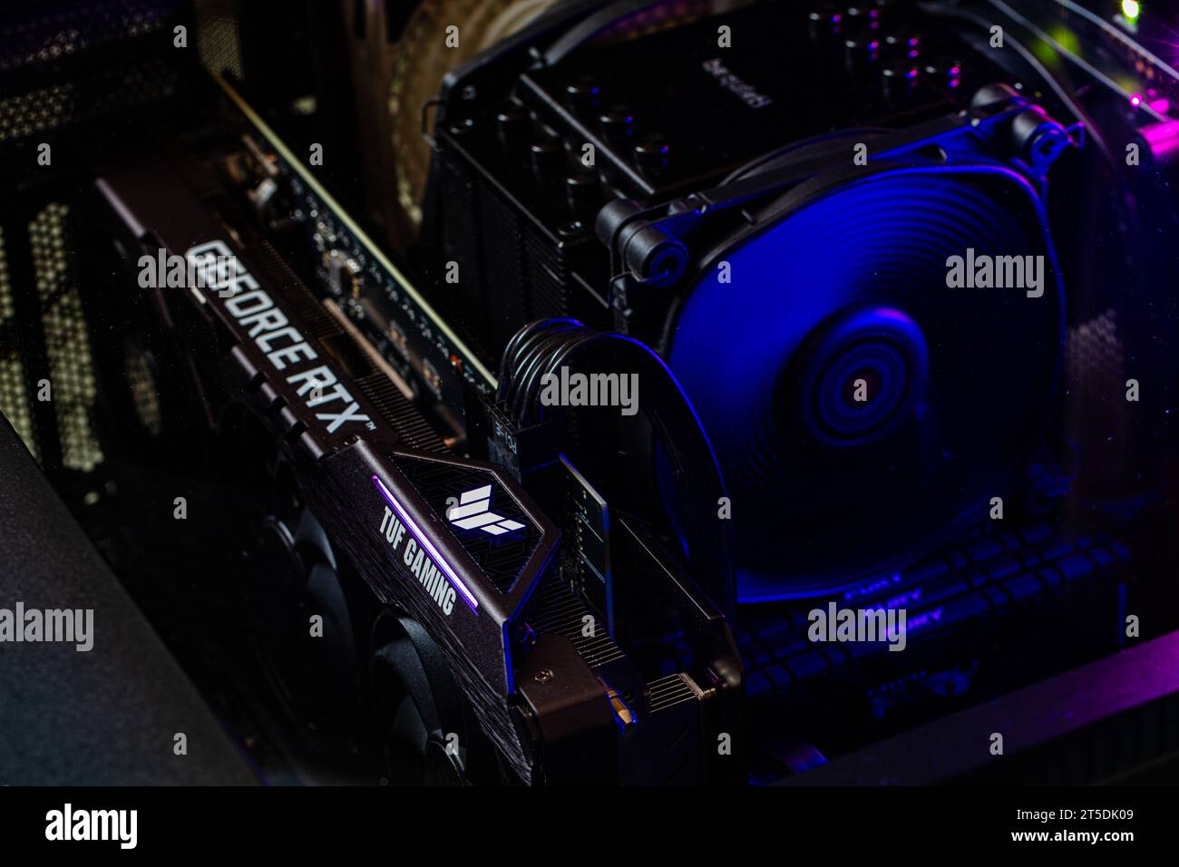 Lviv, Ukraine - November 4, 2023: ASUS TUF Gaming graphics card GeForce ...