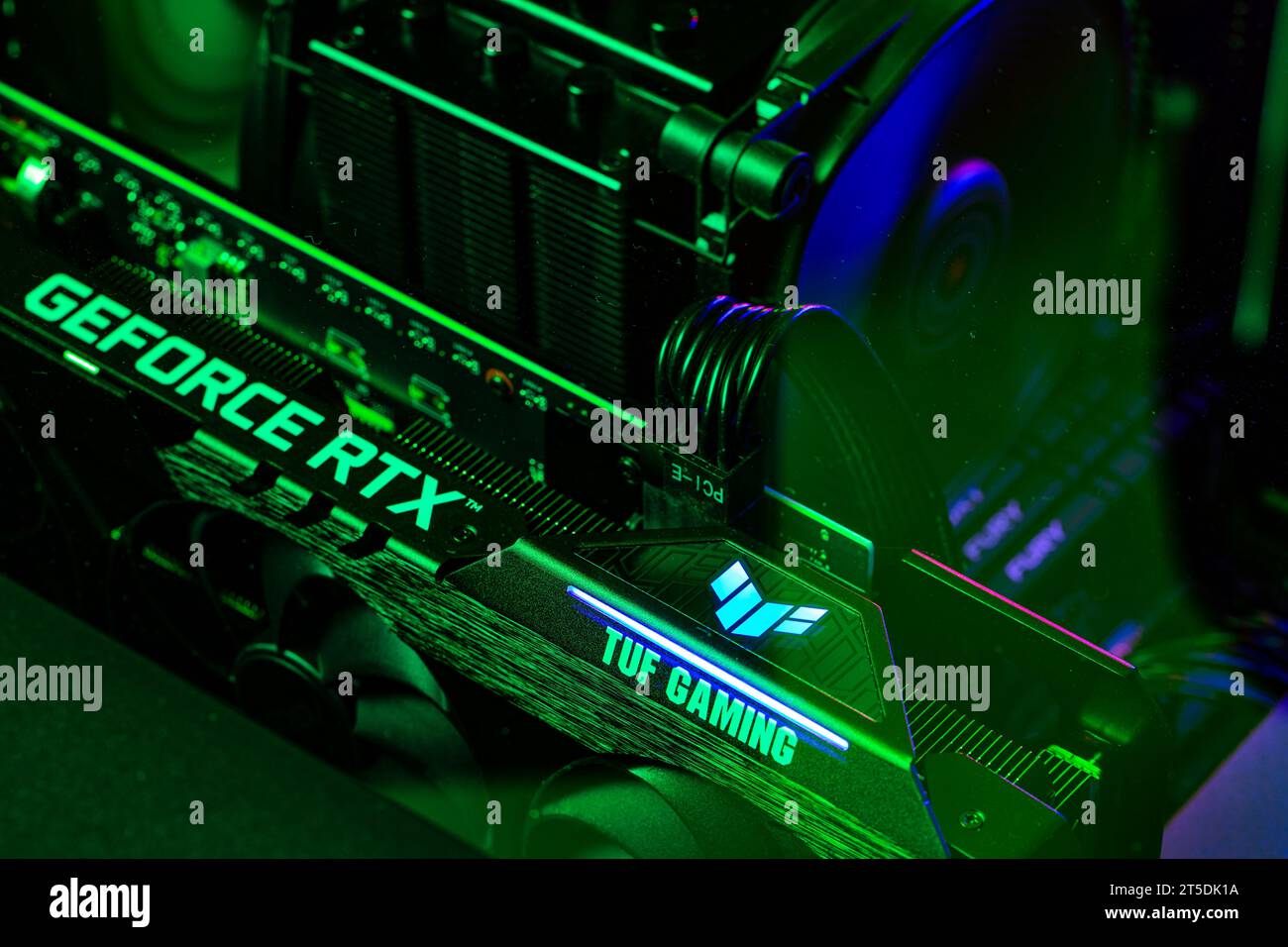 Lviv, Ukraine - November 4, 2023: ASUS TUF Gaming graphics card GeForce ...