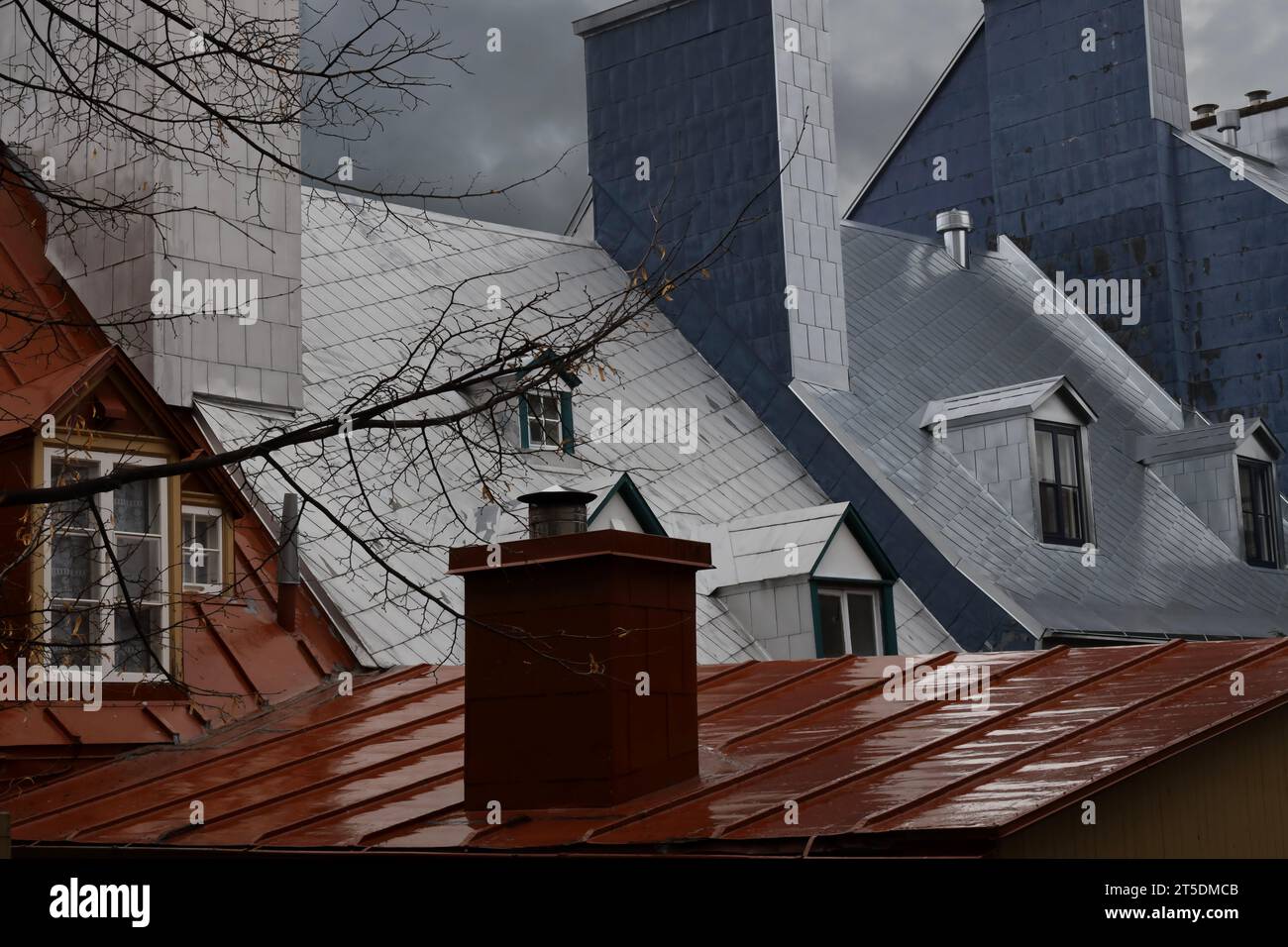 Quebec City rooftops Stock Photo - Alamy