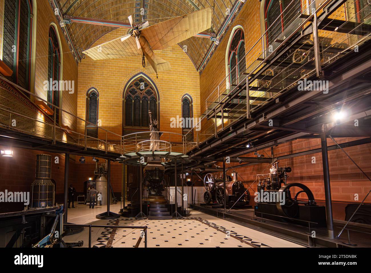 Collection of old mechanichal instruments in the interior of ancien ...