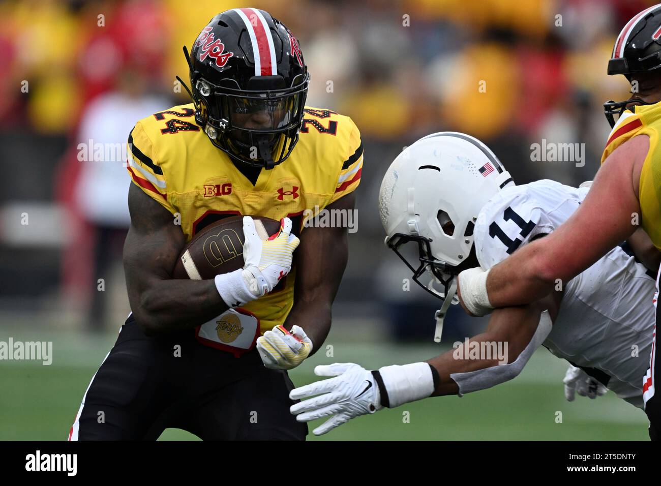 Maryland running Roman Hemby runs the ball as Penn State linebacker ...