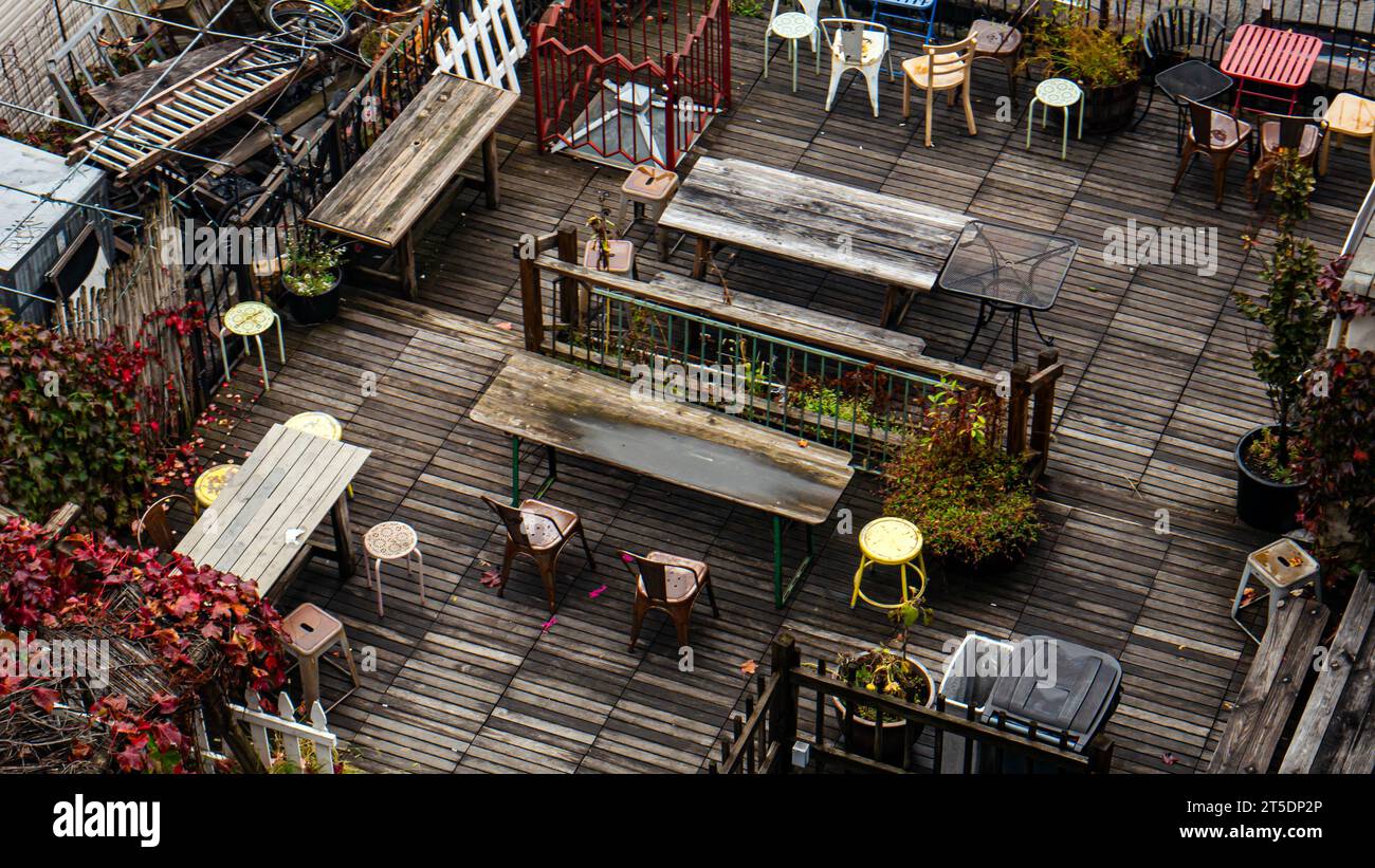 A rooftop patio in Brooklyn, New York City Stock Photo - Alamy