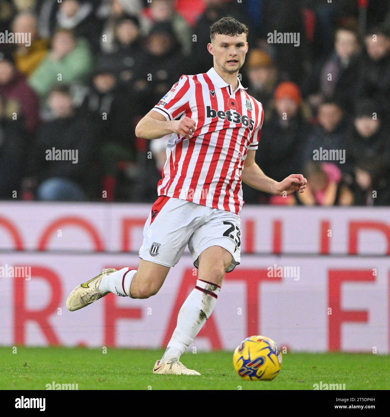 Stoke On Trent, UK. 04th Nov, 2023. Luke McNally 23# of Stoke City ...