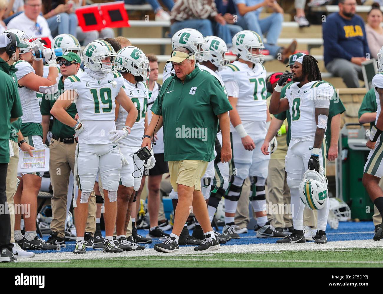 November 04, 2023:.Charlotte 49ers head coach Biff Poggi walks the ...