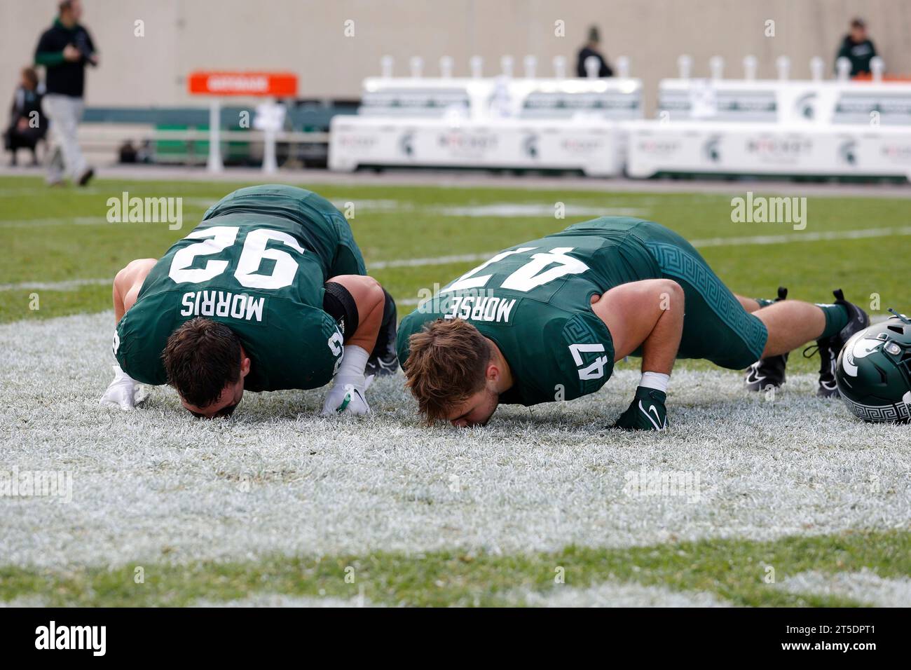 Michigan State redshirt seniors Evan Morris, left, and Jackson Morse ...