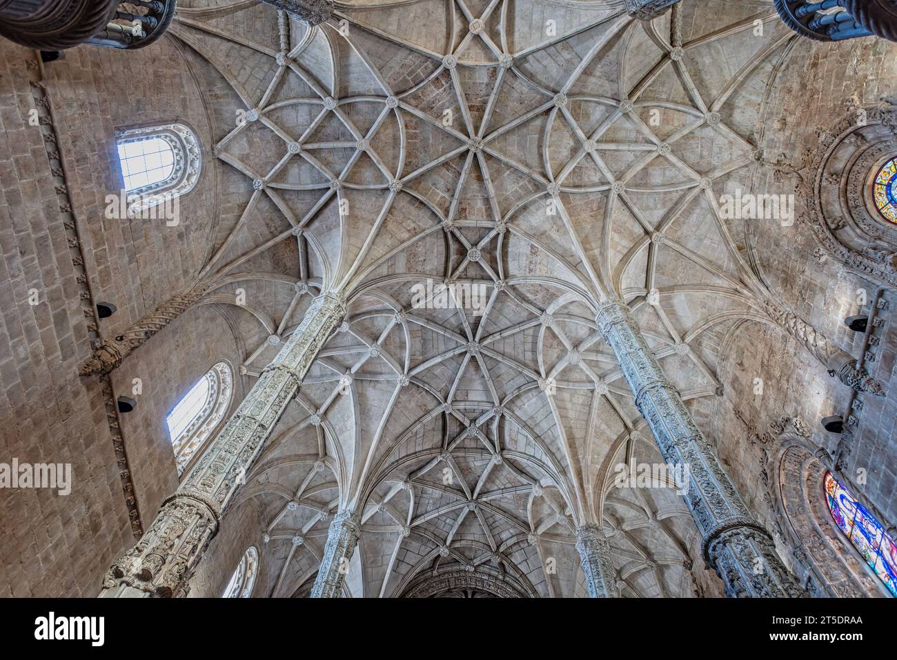 Rib vaulted ceiling in Santa Maria Chruch in Jerónimos Monastery in ...