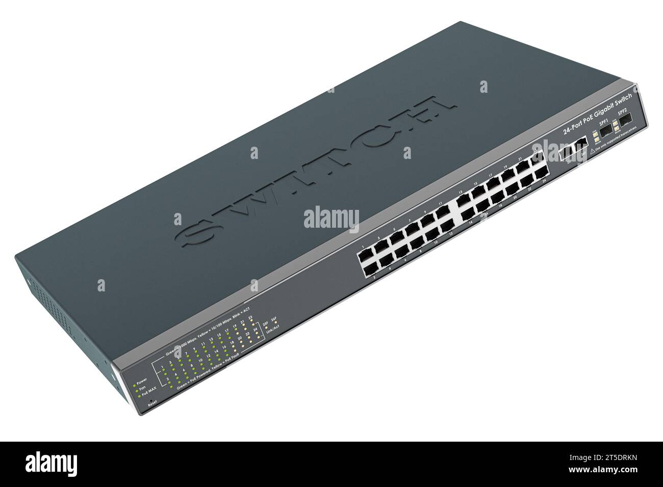 Network Switch with 24 ports, 3D rendering isolated on white background ...