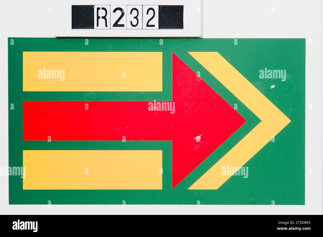 Tourist signs marks for navigation in Czech republic. Red arrow shows ...