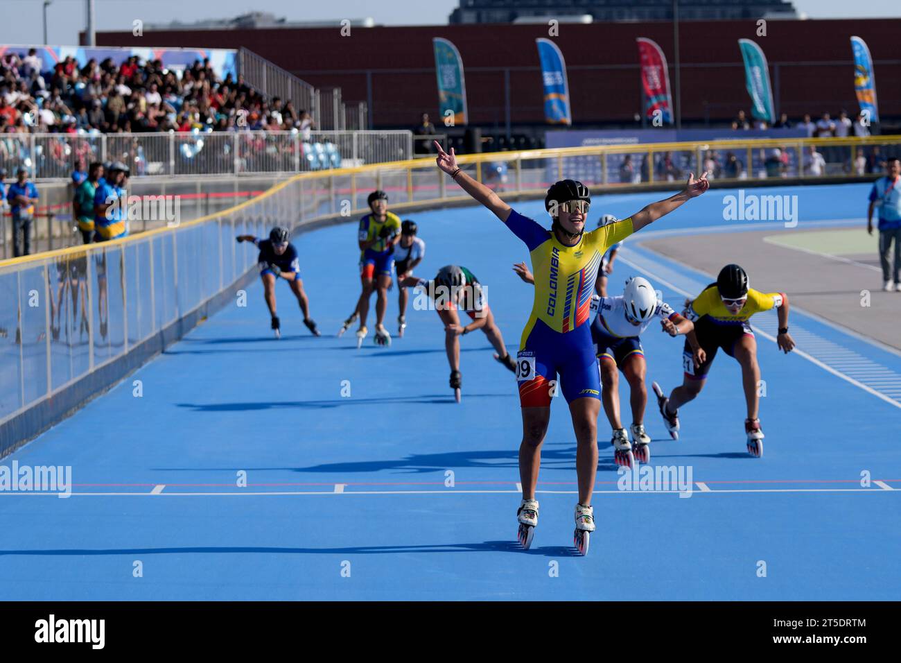 Colombia's Gabriela Rueda celebrates winning the gold medal in the ...